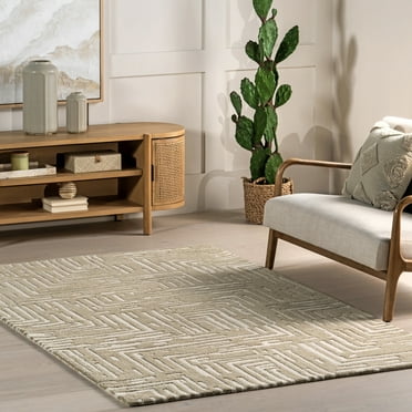 nuLOOM Galene Checkered Wool Area Rug, 5' x 8', Ivory - Walmart.com