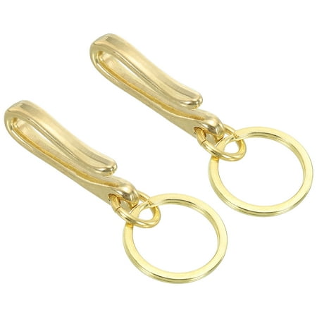 Uxcell U Shape Hook Keychain, 2 Pack 2" Solid Brass Belt Clip Fish Hook ...