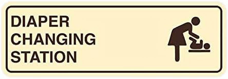 standard diapers changing station sign (ivory/dark brown) - large ...
