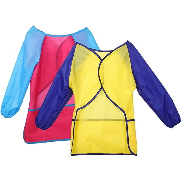 2 Pack Kids Art Smocks Toddler Smock Waterproof Artist Painting Aprons ...