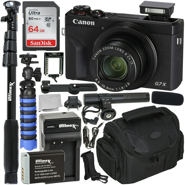 Canon PowerShot G7 X Mark III Digital Camera (Black) and 8PC Video ...
