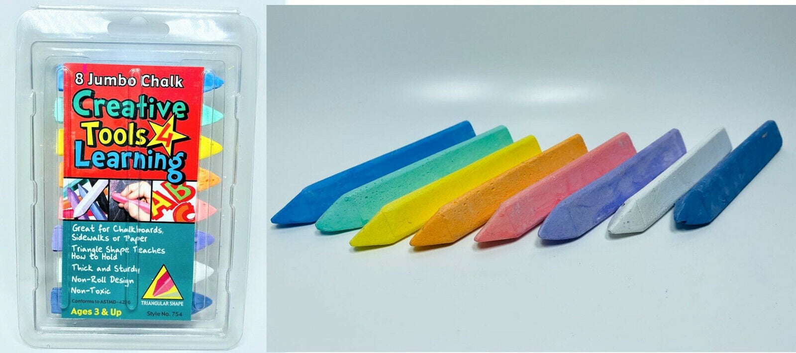 LOT OF 2 Jumbo Chalk Thick and Sturdy by Creative tools 4 Learning 16 ...