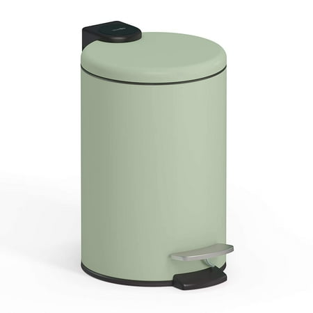 stardis 3 Litre Pedal Bin, Stainless Steel, Pastel Green, Matt with ...