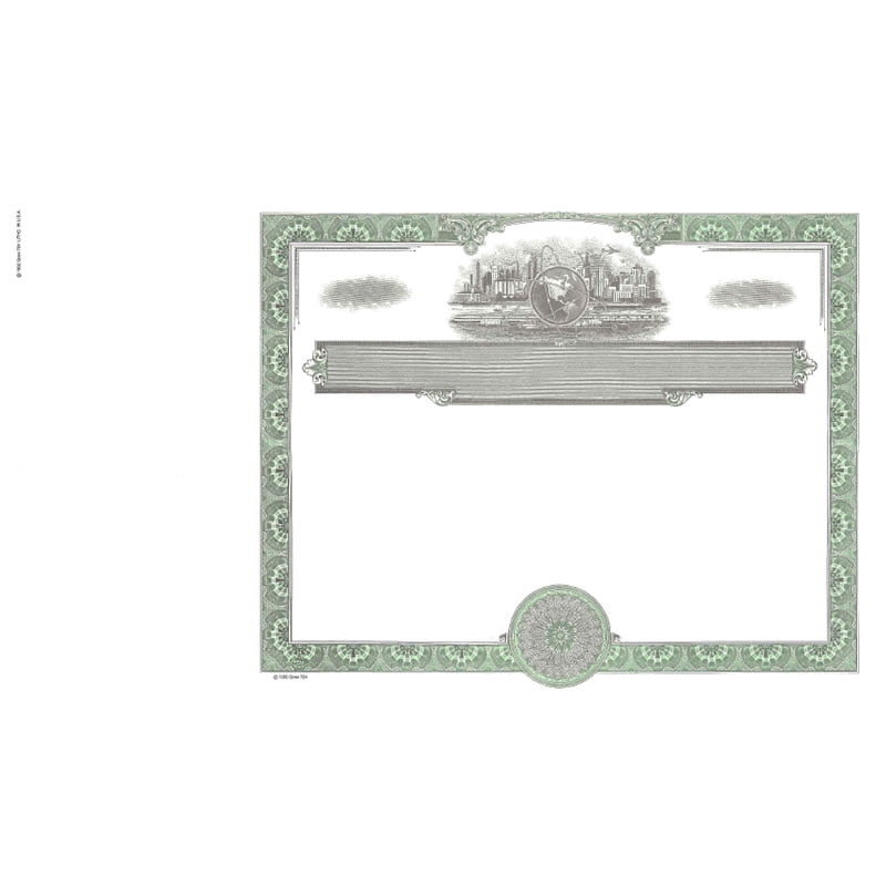 Goes 754 Blank Stock Certificate Size 8-1/2" x 15", Certificate Paper ...