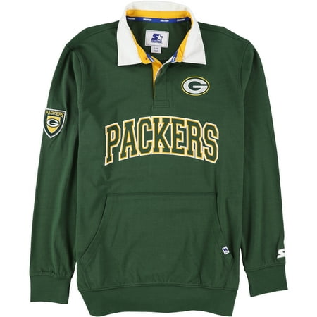 STARTER Mens Green Bay Packers Rugby Polo Shirt, Green, Large | Walmart ...