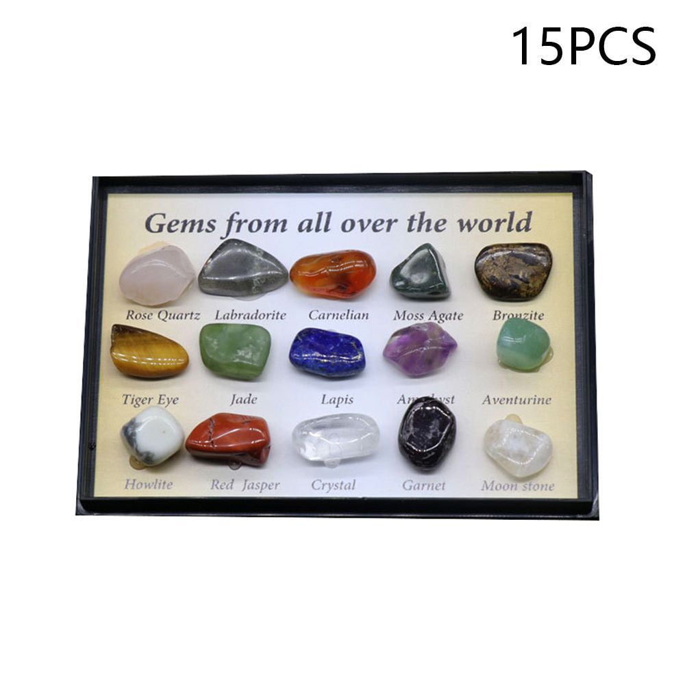 8/12/15PCS 1 Box Natural Stone Raw Gemstones Collectible Home ...