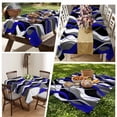 Distortion Dark Blue Stripes Table Cloth 60x84in, Waterproof Rectangle ...