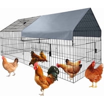VEVOR Large Metal Chicken Coop,6.6 x 3.3 x 6.6 ft, Walk-in Chicken Run ...
