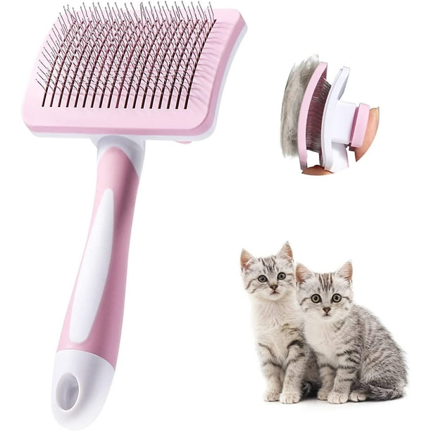 Dog Cat Brush,Cat Brush,Self-Cleaning Pet Brush,Long and Short Hair ...