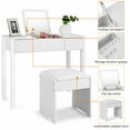 Free Shipping! Costway White Vanity Dressing Table Furniture Stool ...