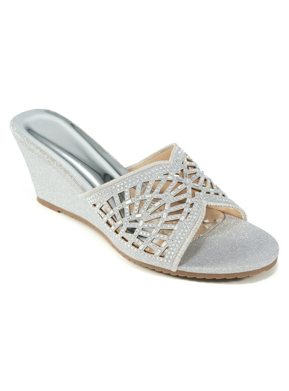 Silver Wedge Sandals
