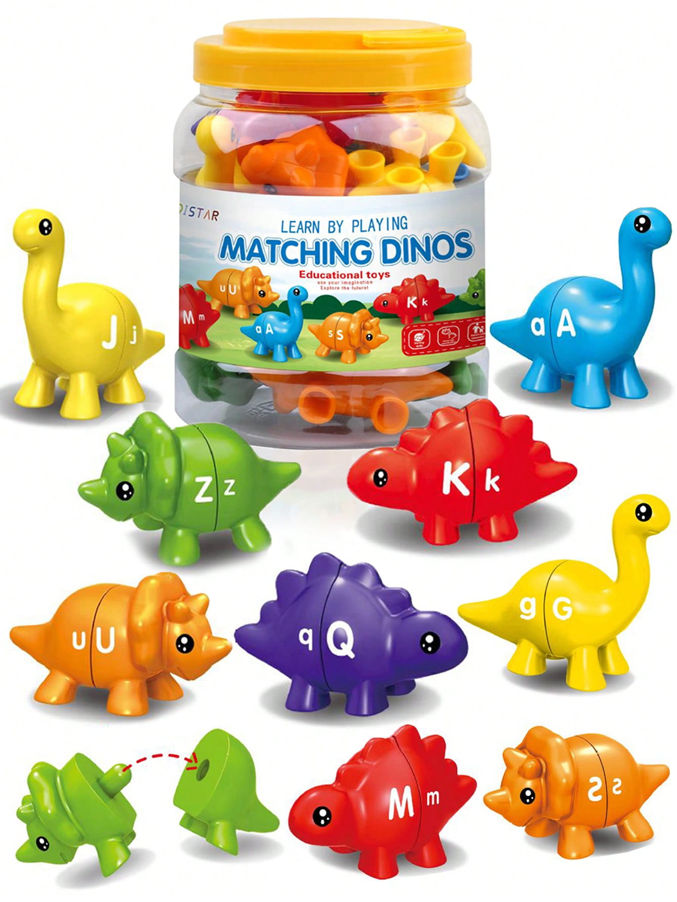 Matching Number Color Fine Motor Toy, Double-sided 123 Dinosaur Number ...