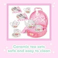 Jewelkeeper Kids Play Tea Party Set - 18-Pc Porcelain Toy with Pink ...