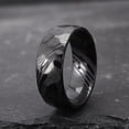 8mm Wide Black Damascus Steel Ring Curved Men's Ring - Walmart.com