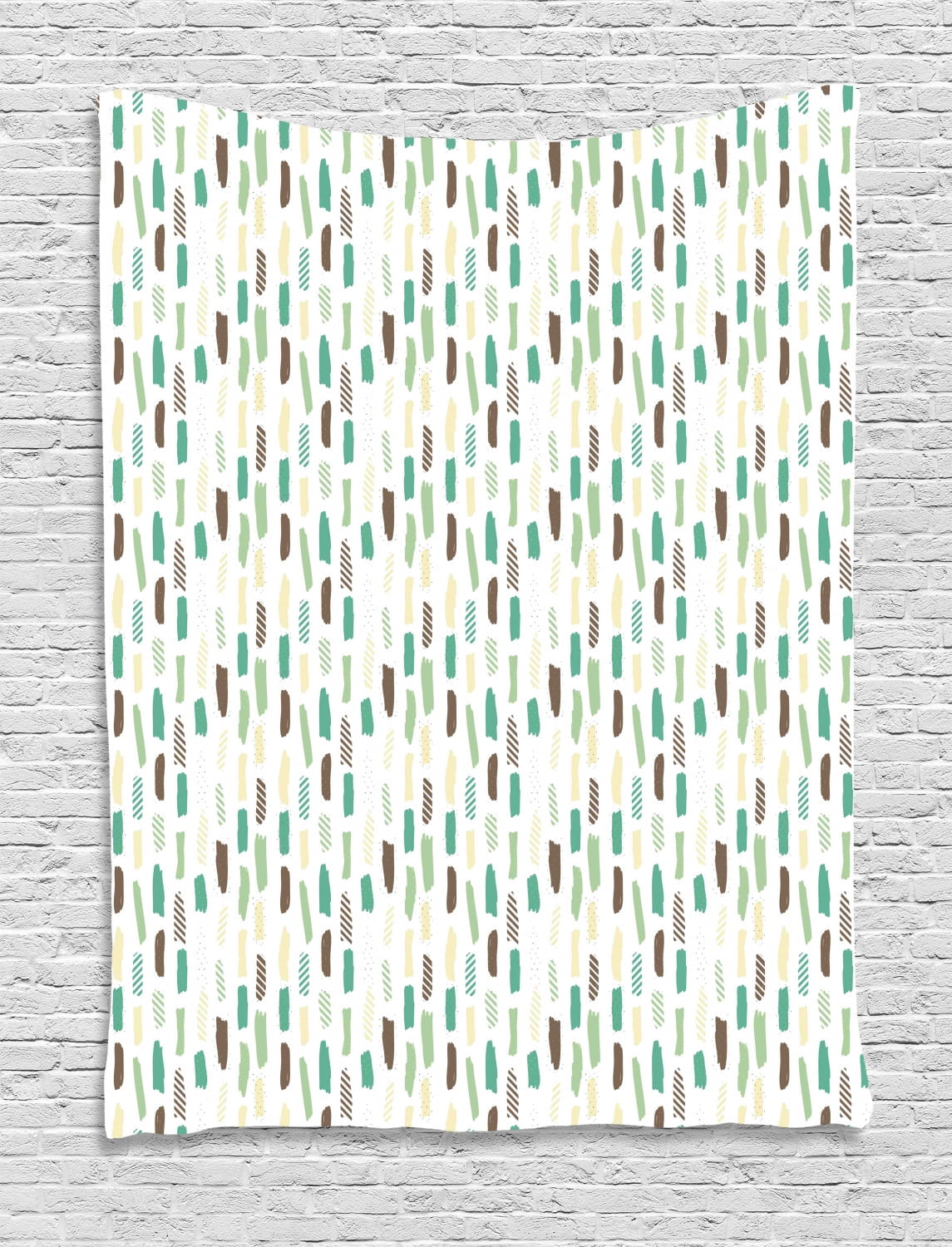 Paint Tapestry, Vertical Paintbrush Streaks with Stripes Modern Art ...