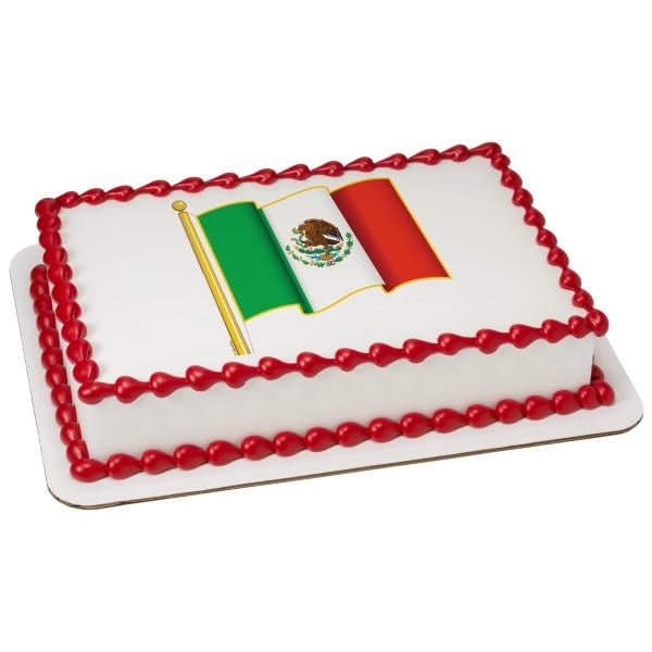 Mexican Flag Edible Cake Topper Image - Walmart.com - Walmart.com