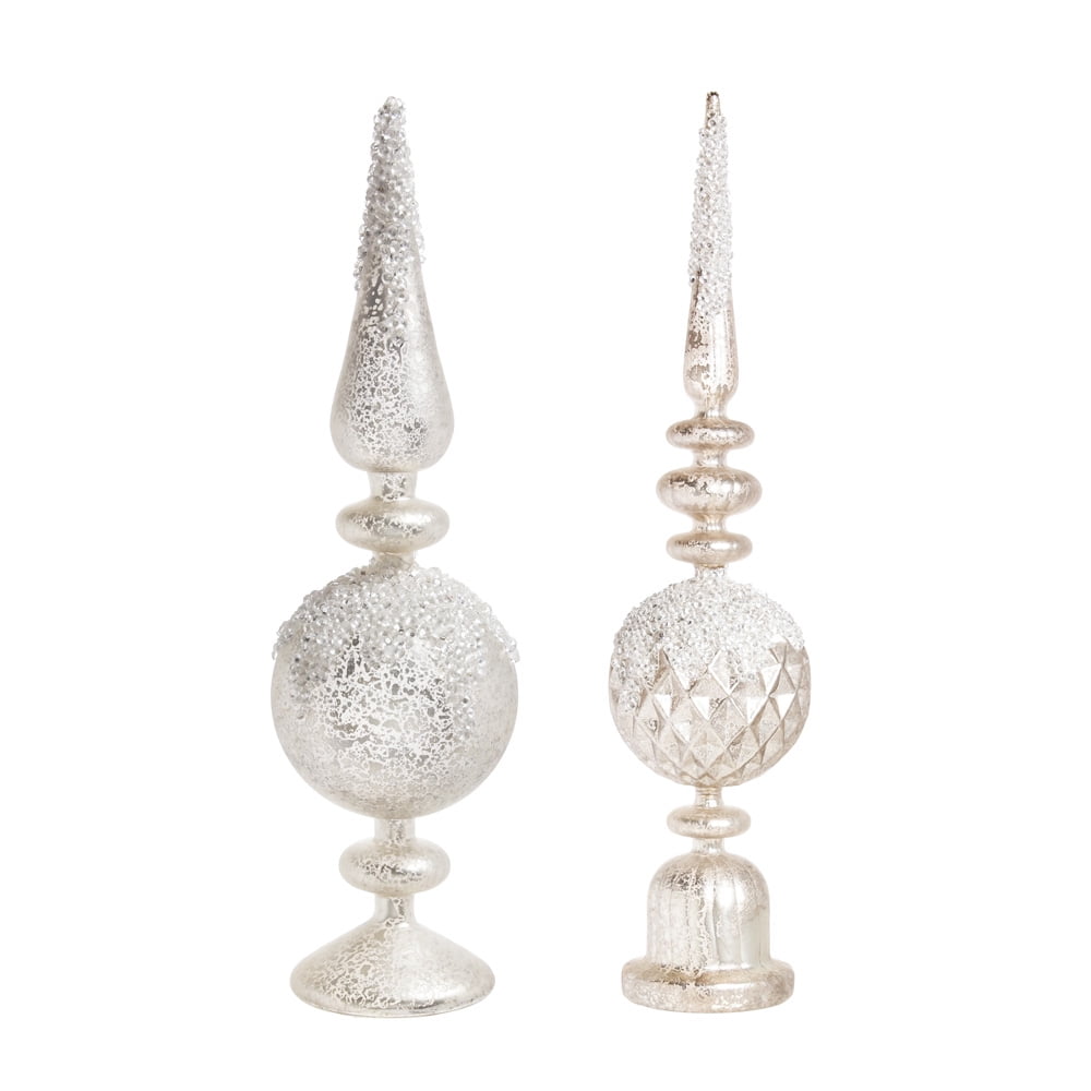 Cypress Home White Iced Glass Tabletop Finials, Set of 2 - Walmart.com
