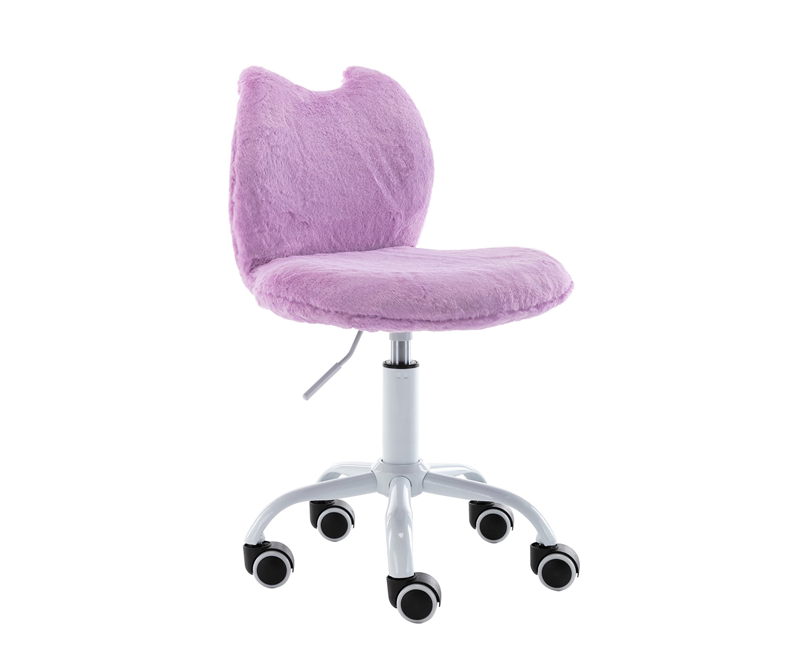 Guyou Cute Fuzzy Kids Chair, Faux Fur Rolling Swivel Children Desk ...