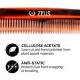 zeus handmade saw-cut beard comb - 6 x 1 - premium, static-free comb ...