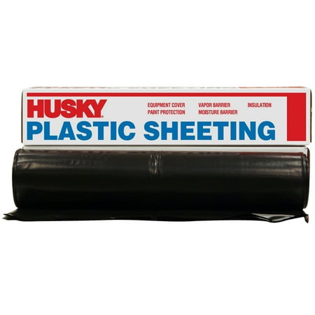 Husky 6 mL Polyethylene Black Plastic Sheeting, 20' x 50' - Walmart.com