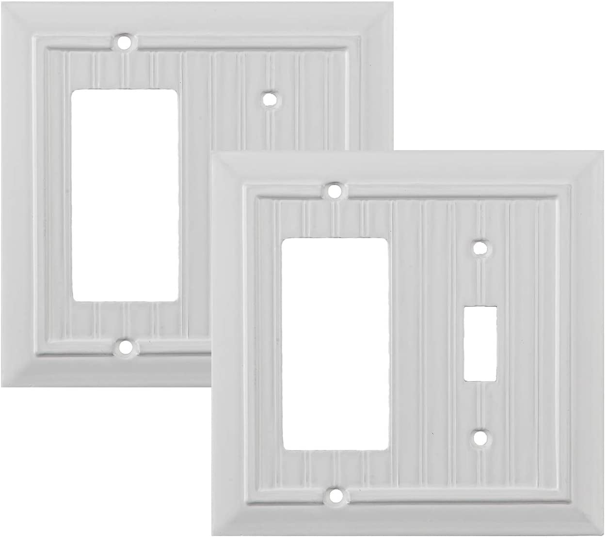 Sleeklighting 2 Pack Classic White Beadboard Outlet Covers | Toggle ...