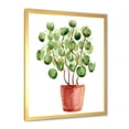 Designart 'Abstract Chinese Money Plant In Pot' Traditional Framed Art ...