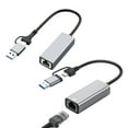 Two USB C A To RJ45 Gigabit Ethernet Adapter 1/2.5Gbps Aluminum Alloy ...