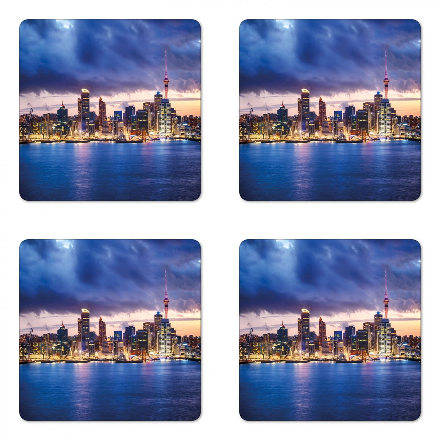 City Coaster Set of 4, Auckland the Biggest City in New Zealand ...
