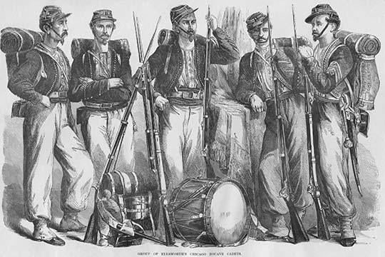 Ellsworth's Chicago Zouaves-Fine Art Canvas Print (20" x 30") - Walmart.com