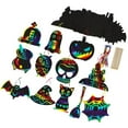 48-Piece Rainbow Scratch-Off Craft Set: Halloween Creative Play ...