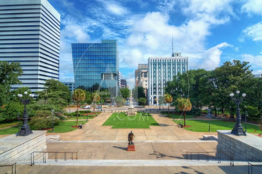 Skyline of Downtown Columbia, South Carolina on Main Sreet, Unframed ...