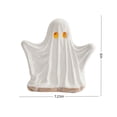 Ceramic Ghost LED Light, Cute White Ghost Figurine Lamp for Halloween ...