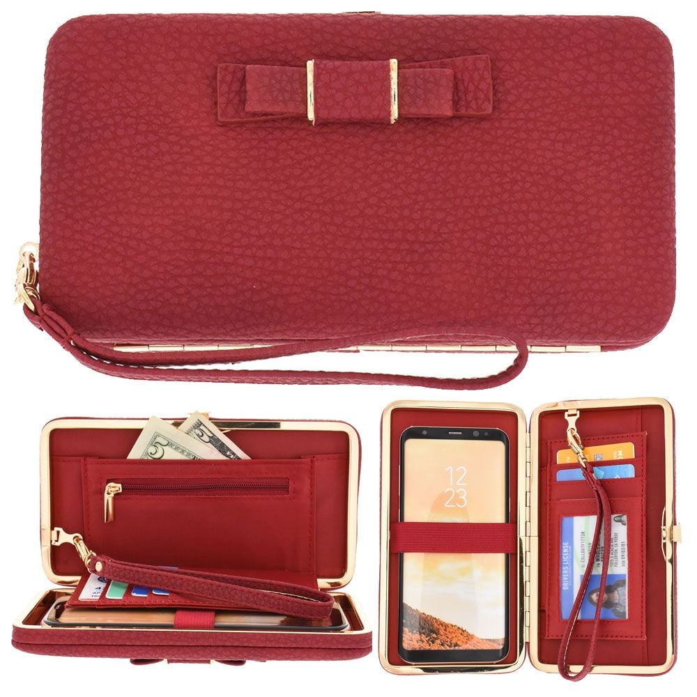 CellularOutfitter Bow Clutch Wallet w/ Hideaway Wristlet - Built-In ...