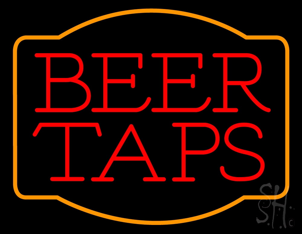 Beer Taps LED Neon Sign 15 x 19 - inches, Clear Edge Cut Acrylic ...