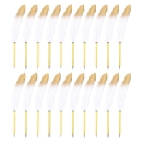 Uxcell 20Pcs Feather Ballpoint Pens Bulk, 0.5mm Ink Vintage Plated Rod ...