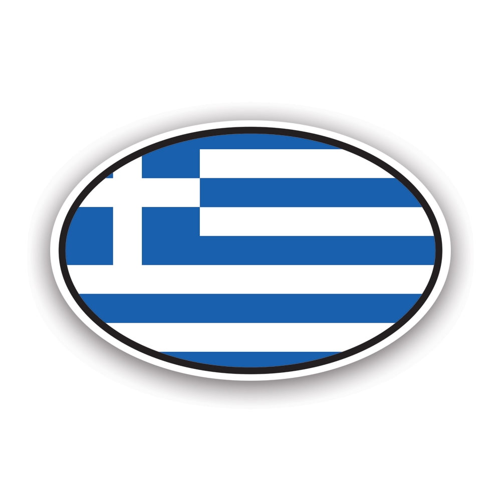 Greece Oval Sticker Decal - Self Adhesive Vinyl - Weatherproof - Made ...