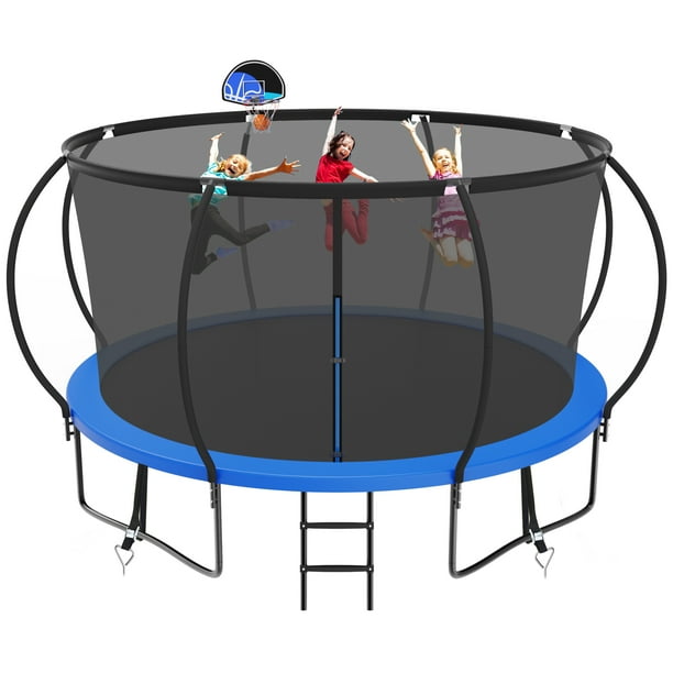 Kacho Trampoline 12FT for Aduts , 1200LBS Trampoline with Enclosure Net ...