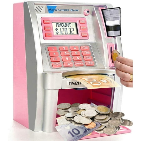 Canadian Dollars ATM Savings Piggy Money Bank Machine with Debit Card ...