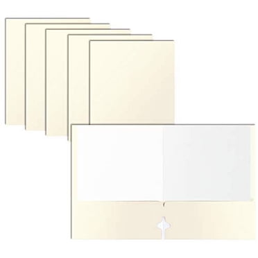 JAM Paper Heavy Duty Plastic Two Pocket Presentation Folders, White, 6 ...