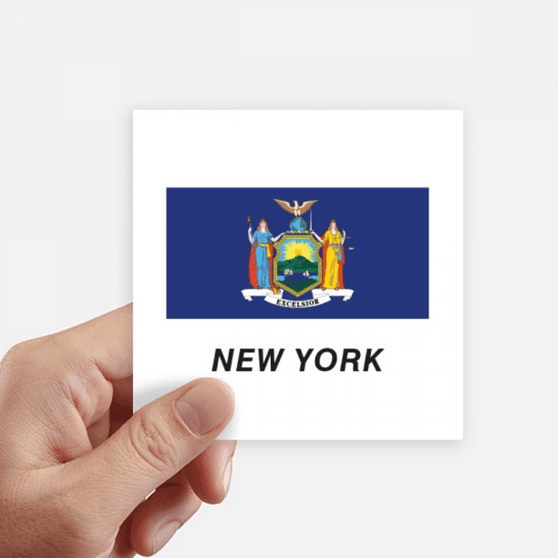 State Flag Outlines New York Sticker Square Waterproof Stickers ...