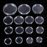 Leadrop 10Pcs Clear Transparent Plastic Round Coin Capsule Collecting ...