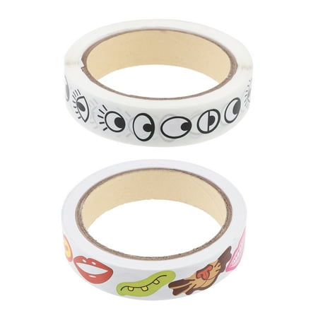 2 Rolls of Children DIY Tapes Funny Eyes Mouth Patterns Tapes ...