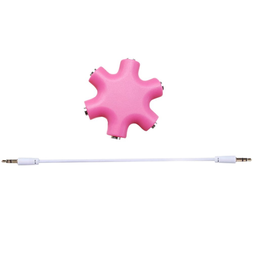 3.5mm Multi Headphone Audio Splitter 6-Jack Female Connector Adapter ...