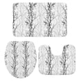 3 Piece Bathroom Rug Set, Black Grey Non Slip Bath Mat with Contour ...