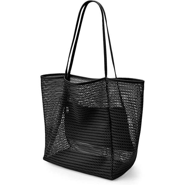 Livhil Large Beach Mesh Tote Bag, Foldable Beach Tote bag waterproof ...