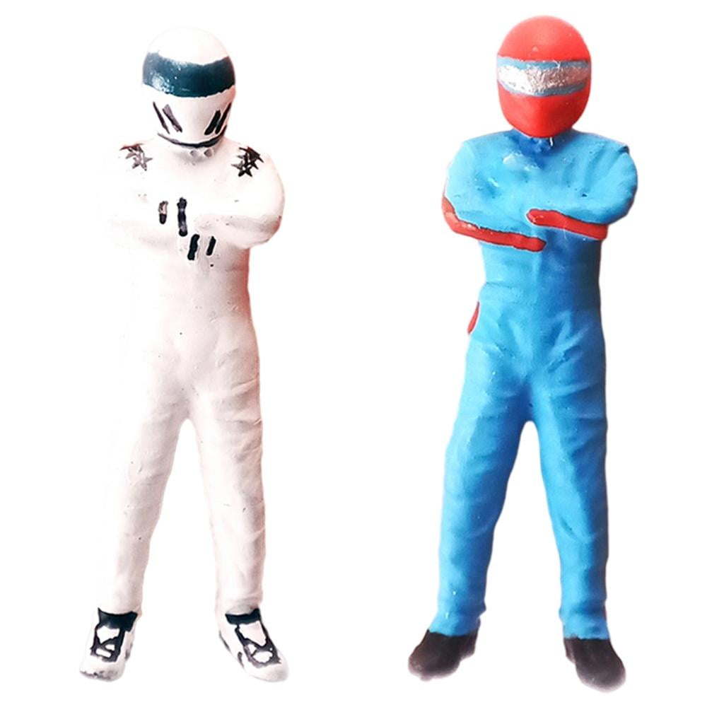 Paquete de 2 figuras de personas en miniatura 1:64 Racer Character Doll ...