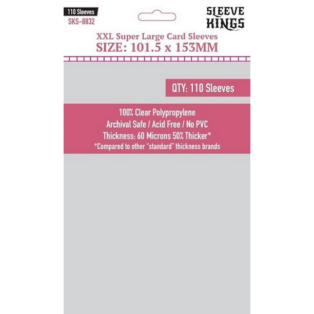 Premium Card Sleeves - XXL Super Large (101.5mm x 153mm) 110 Sleeves ...