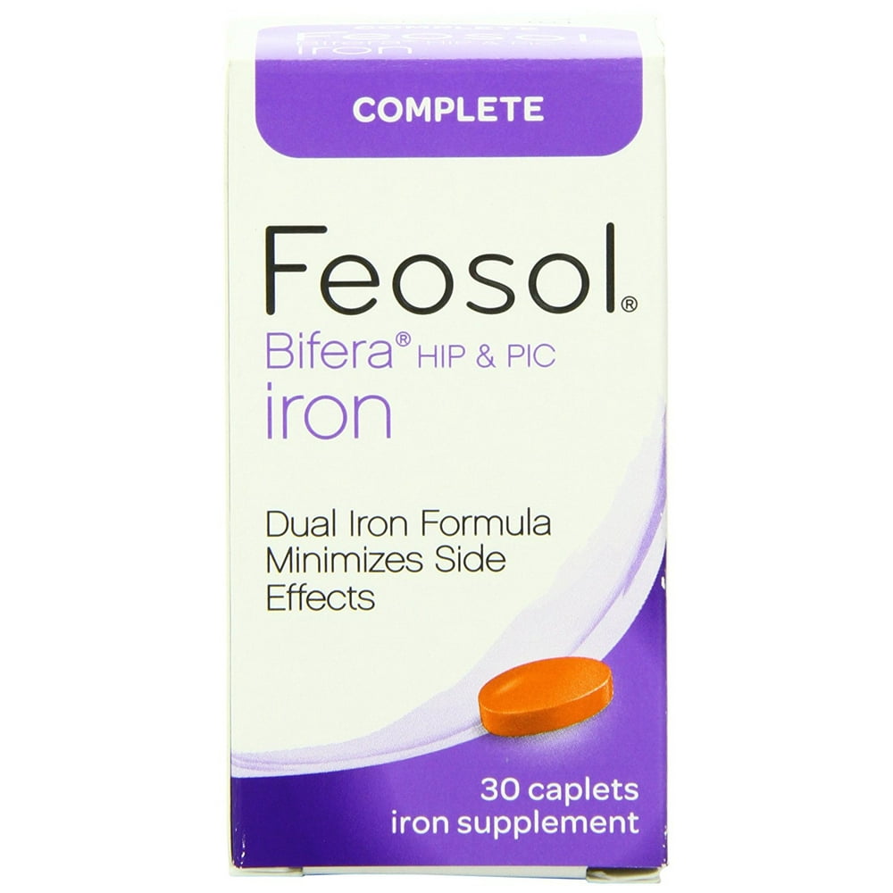 Feosol Complete with patented Bifera Iron, 30 Count - Walmart.com ...