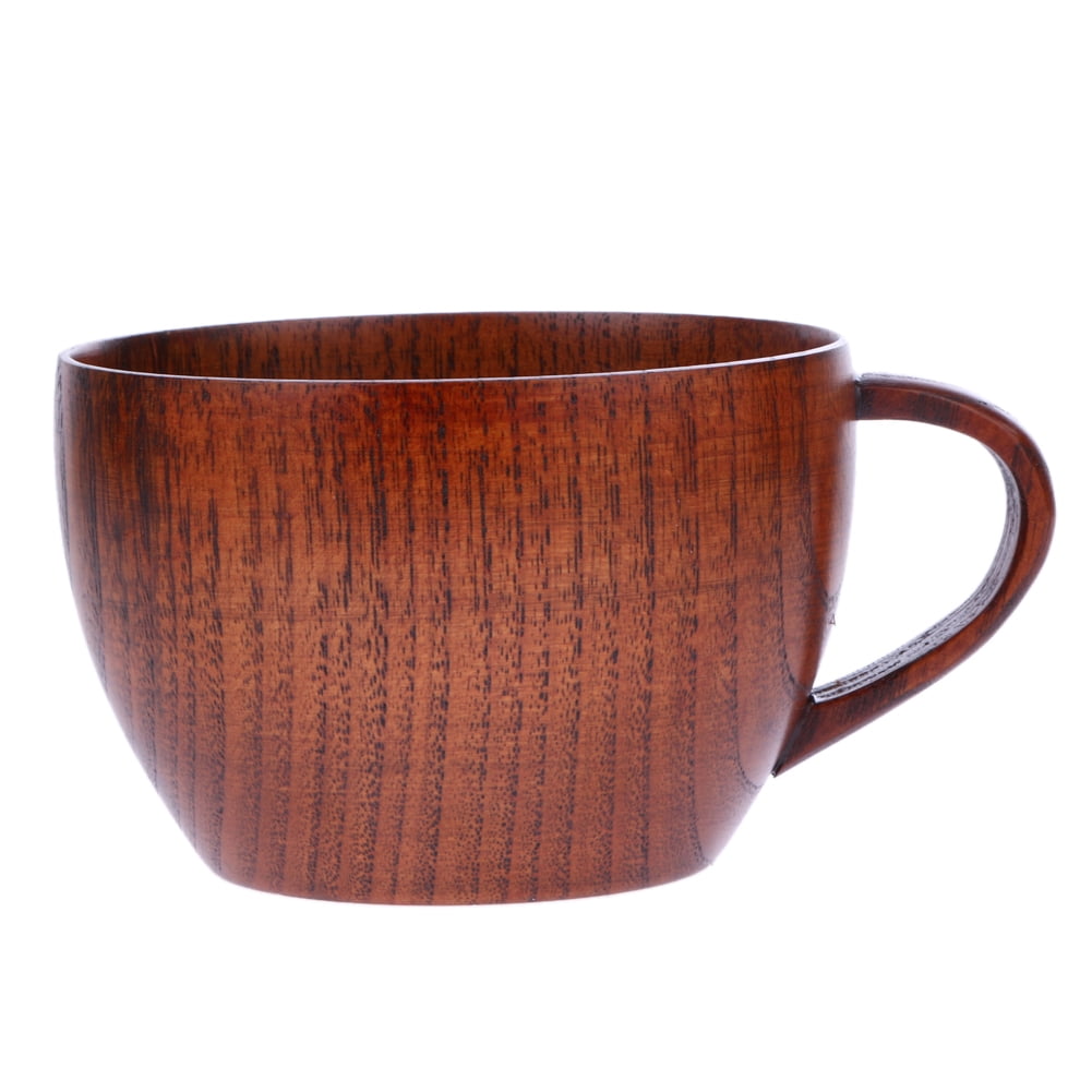 TB&W Natural Jujube Bar Wooden Cup Mugs With Handgrip Coffee Tea Milk ...