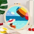 Elegant Yarn Punch Needle Art Set Linen Fabric Stress Relief Craft ...